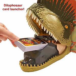 Mattel Games ​UNO Attack Jurassic World Domination Card Game for Kids & Family Night with Dinosaur Card Launcher, Lights & Sounds