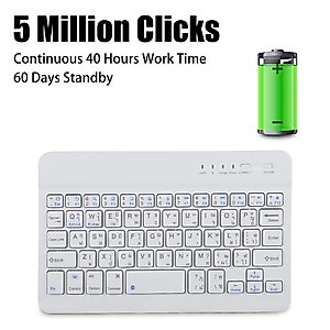 Thai Language Ultra Slim Bluetooth Keyboard Suitable for Android/iOS/Windows Systems.