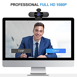 1080P Webcam with Microphone, C960 Web Camera, 2 Mics Streaming Webcam, 90°View Computer Camera, Plug and Play USB Webcam for Online Calling/Conferencing, Zoom/Skype/Facetime/YouTube, Laptop/Desktop