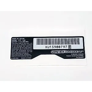 Game Boy Advance SP [GBA SP] AGS-001 Model Sticker