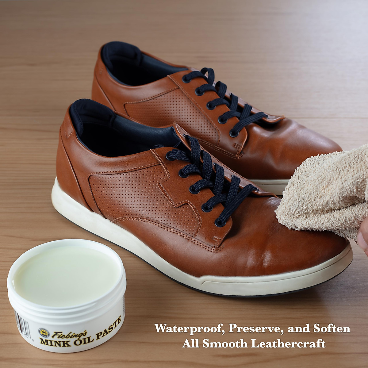 Fiebing's Mink Oil Paste, 6 Oz. - Softens, Preserves and Waterproofs Smooth Leather and Vinyl,One Size