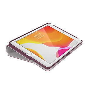 Speck Balance Folio Case for iPad 10.2 Inch (2019-2021) - Drop & Camera Protection, Slim Multi Range Stand, Apple Pencil Holder - Plumberry Purple/Crushed Purple/Crepe Pink