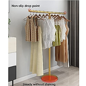 QQXX Industrial Pipe Clothing Rack,T Shaped Clothing Storage and Display Stand,Heavy Duty Metal Garment Rack for Childrens and Womens Hanger Rack Stand(39.4cm/100cm, Gold)