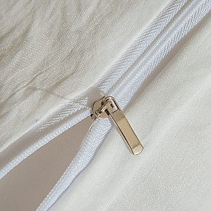 MOOWOO Boho Chic Bedding Twin Size,2 PC White Tufted Tassel Duvet Cover Set,Aesthetic Bedding,Solid,Soft and Breathable with Zipper Closure & Corner Ties