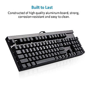 Teerwere Gaming Keyboard 104 Key Outemu Blue Switch Side Printed RGB Mechanical Gaming Keyboard Full Color Backlit System Mechanical Gaming Keyboard (Color : Black, Size : One Size)