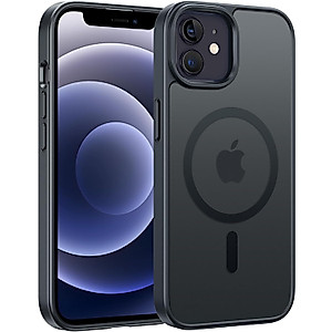 FNTCASE for iPhone 12 Phone Case: for iPhone 12 Pro Magnetic Matte Textured Military Grade Drop Protection Translucent Cell Cover - Slim Durable Shockproof Protective Bumper