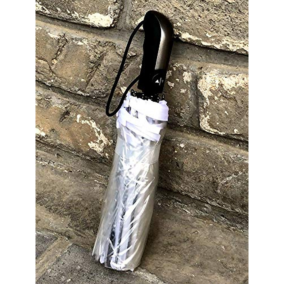 HappyGo Clear Umbrella,10 Ribs More Wind Resistant, Size 47''/120cm 1~2 People Available,Lengthening Handle 10cm,High Strength Fiberglass Ribs,Thick Umbrella Cloth,Auto Open Close, Travel Umbrella