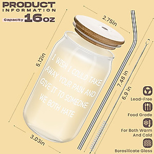 Get Well Soon Gifts for Women Men - After Surgery Recovery Gifts - Feel Better Gifts for Her Him Mom Sick Friends Grieving Divorce Bereavement Sympathy Miscarriage Take Your Pain 16 Oz Coffee Glass