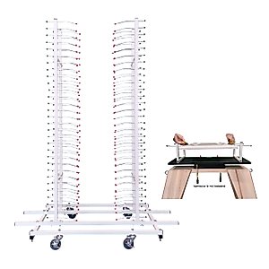 Rotating Spray Rack & 30 Door Dry Storage Rack With Wheels