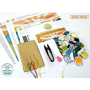 Mandala Hummingbird K309 Counted Cross Stitch KIT#2. Threads, Needles, Fabric, Clippers, Needle Threader and Printed Pattern Inside. Embroidery Pattern Kit
