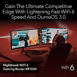 NETGEAR Nighthawk Pro Gaming WiFi 6 Router (XR1000) 6-Stream AX5400 Wireless Speed (up to 5.4Gbps) | DumaOS 3.0 Optimizes Lag-Free Server Connections | 4 x 1G Ethernet and 1 x 3.0 USB Ports
