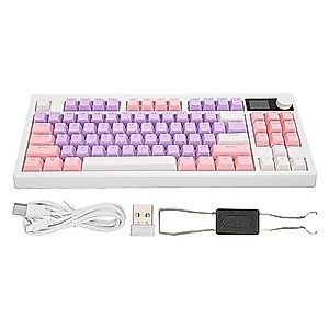 Luqeeg Gaming Keyboard, USB Wired Hot Swappable Bluetooth Wireless RGB Mechanical Keyboard with 3 Mode Connectivity, 16 Lighting Effects, Mechanical Keyboard for Windows, Mac