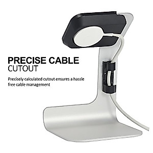 Tranesca Watch Charger Stand Holder Dock for Series 8/7 / 6/5 / 4/3 / 2/1/ SE (38mm / 40mm / 41mm / 42mm / 44mm / 45mm) - Silver Grey - Must Have Watch Accessories