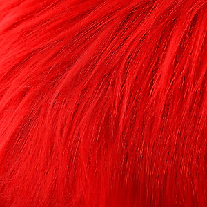 Prime Fabric - Red Shaggy Faux Fur Fabric, One Yard - 60" X 36" Inches - Apparel, Coats, DIY Craft Supply, Hobby, Costume, Home Decoration, Rug, Blanket, Shawl (Red, One Yard)
