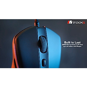 i-rocks M40E Esports Grade Ultralight 62g Performance Gaming Mouse with D2FC-F-K(60MN) Micro Switches, PMW 3389 Optical Sensor (Up to 16,000 DPI) & RGB Lighting