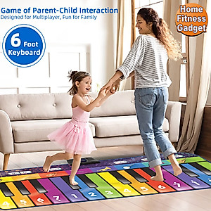 SUNLIN 6 ft. Floor Piano Mat for Kids & Toddlers, Giant Piano Mat, 24 Keys, 10 Built in Songs, 8 Instrument Sounds, Record & Playback, Song Booklet, Musical Toy Gift for Boys & Girls Age 3 4 5 6 7 8 9