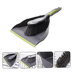 COLLBATH 1 Set Broom Cleaning Brush Kid Broom Computer Keyboard Shovel Dustpan with Handle Car Tabletop Dustpan Table Cleaning Brush Table Crumb Brush Crumb Cleaner Desktop Whisk Pp Green