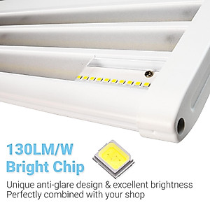 HYPERLITE 4FT High Bay LED Shops Lights 220W, 28,600lm 5000K High Bay Linear Light 1-10V Dimmable UL Approved AC 120-277V for Garage Factory Workshop
