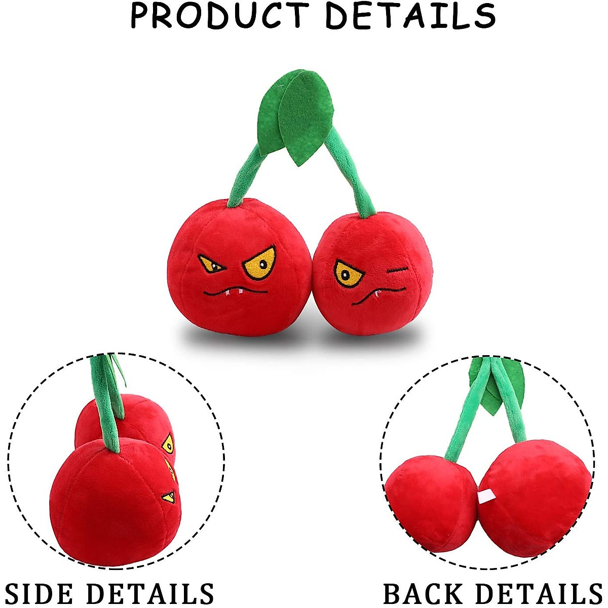 Maikerry 3 Pieces PVZ Plants 1 2 Stuffed Plush Toy, PVZ Figure Doll Gifts Christmas for Kids and Fans