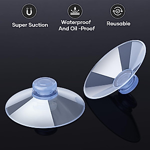 Utobao Small Suction Cups,Plastic Suction Cups Without Hook,1.8 Inches Clear Replacement Sucker Pads for Glass Windows,Wall Door,Kitchen,Bathroom Organization and Home Decoration