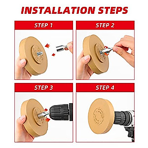 LUCKUT Decal Eraser Wheel 4 Inch Pin Stripe Removal Tool 1 Pack Adhesive Remover Wheel with Pad & Adapter Graphics Removal Tool Eraser Wheel Decal Remover (Solid Rubber Wheel)