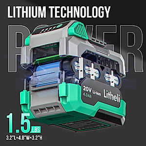 Litheli Reciprocating Saw Cordless, Powerful Hand Saw Kit with 20V 4.0 Ah Battery & Fast Charger, 0-3000 SPM with Tool-free Blades Change, Lightweight for Wood & Metal Cutting.