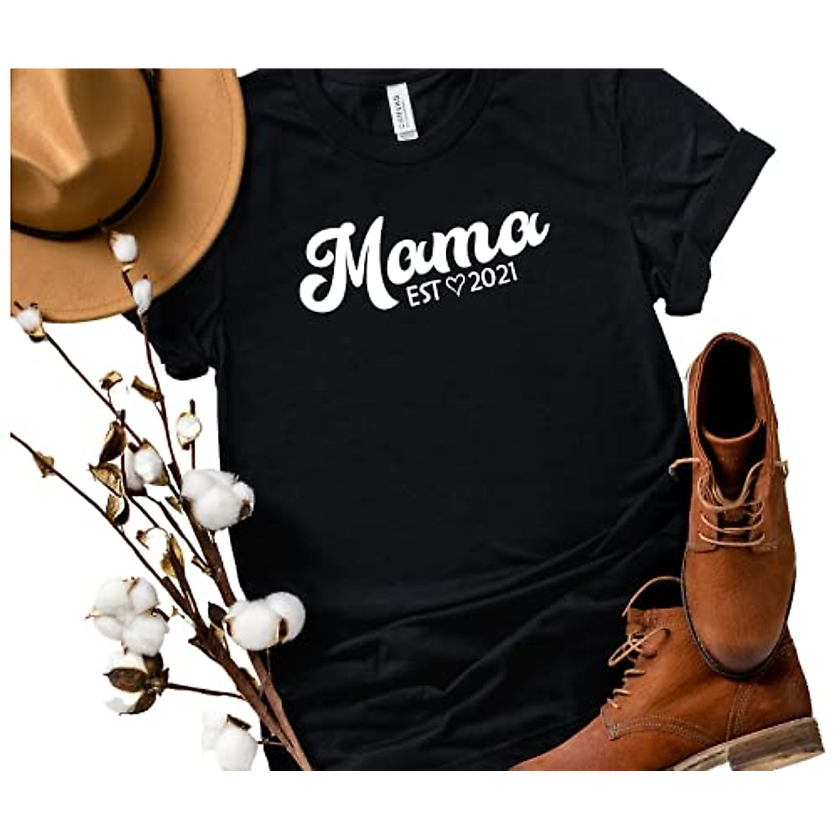 Mama Est Shirt, Cute Mom Shirts with Saying for New Mom, Mama Shirts 2021 for Women, Mom Life Tshirt, Girl Mama Gifts, Mother of Boys, Momma Bear, Birthday Gifts for Mom, Mother's Day Gift.