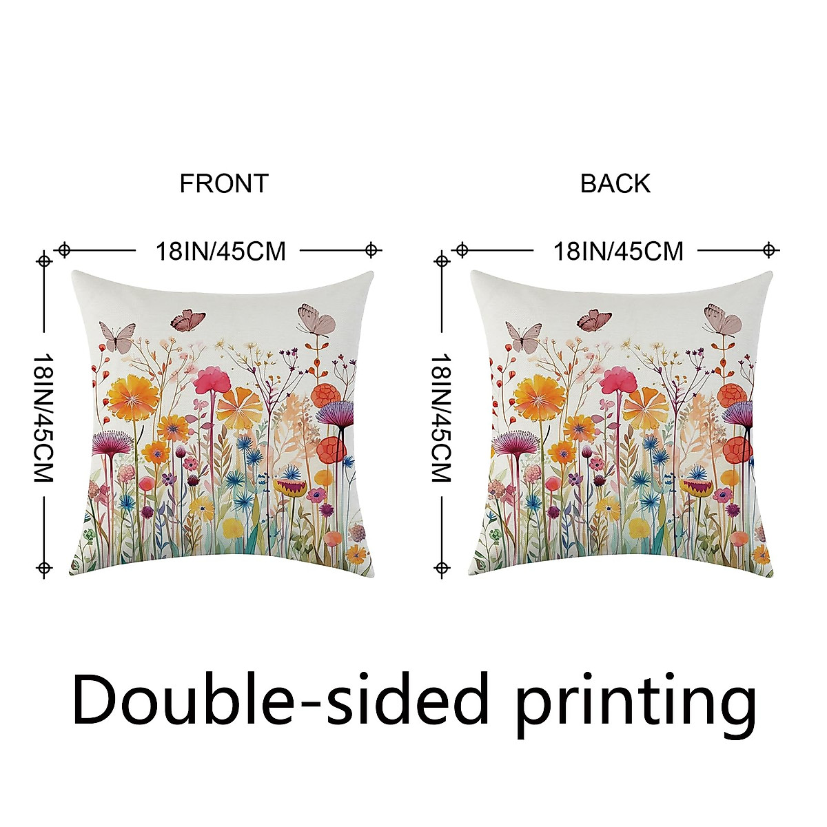 Mimkus Outdoor Waterproof Throw Pillow Covers 18x18 Set of 4 Spring Summer Floral Decorative Pillow Covers for Outdoor Couch Sofa Patio