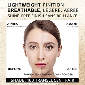 Loose Face Powder, Oil Control Minimizes Pores and Fine Lines, Sebum Control Makeup Pressed Powder Pact, Absorb Sweat and Prevent Clumps, with Mirror and Puff 15g, (Tender complexion)