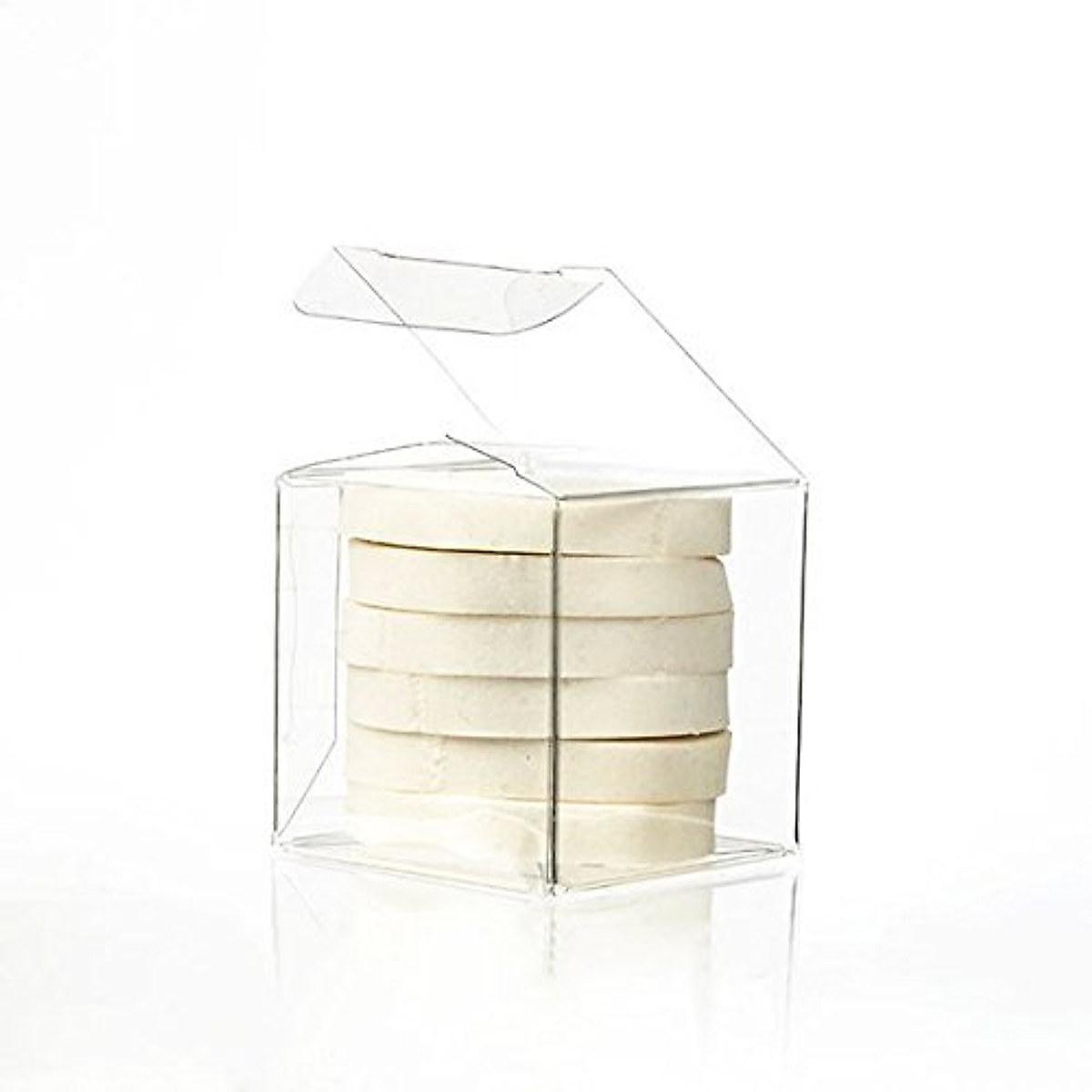 2x2x2 Clear Gift Boxes | Clear Plastic Boxes for Holiday Christmas Weddings Parties | Square Cube Party Favor Boxes for Ornaments Gifts Candy Cookies Cupcakes Packaging With Lids | ClearBags Food Safe PLB104 | 25 Boxes