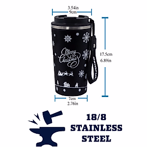 GEMFUL Travel Coffee Tumbler for Men Husband 17oz Reusable Insulated Mug Presents for Dad