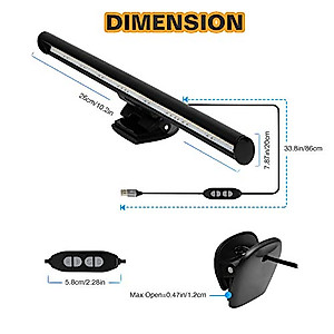 Koostone Monitor Light, Screen Light Bar Computer e-Reading LED Task Lamp, 3 Color Modes Light Bar, 10 Brightness, USB Powered Monitor Lamp