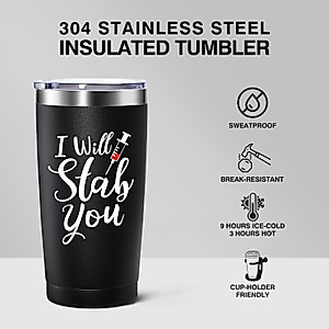 Nurse Gifts for Men Women, Nurse Appreciation Gifts, Nurse Graduation, Birthday, Christmas, Male Nurse Gifts, Cool Nursing Gifts for New Nurse, Nurse Practitioner LPN & RN Gifts, 20oz Tumbler, Black