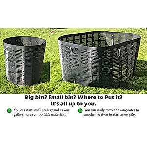 SIMPO 500 Gallon Composter Expandable Backyard Outdoor Compost Bin Easy Setup Large Capacity High Efficiency Fast Compost Maker (500 Gallons)