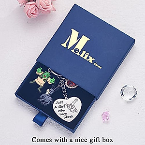 Shrek Merch Keychain Gifts For Women BFF Teen Girls Daughter Shrek Merchandise Heart Keychains