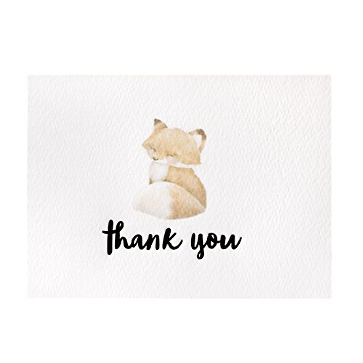 Cute Woodland Animal Thank You Cards and Gray Self Seal Envelopes 36 Pack - Opie's Paper Company