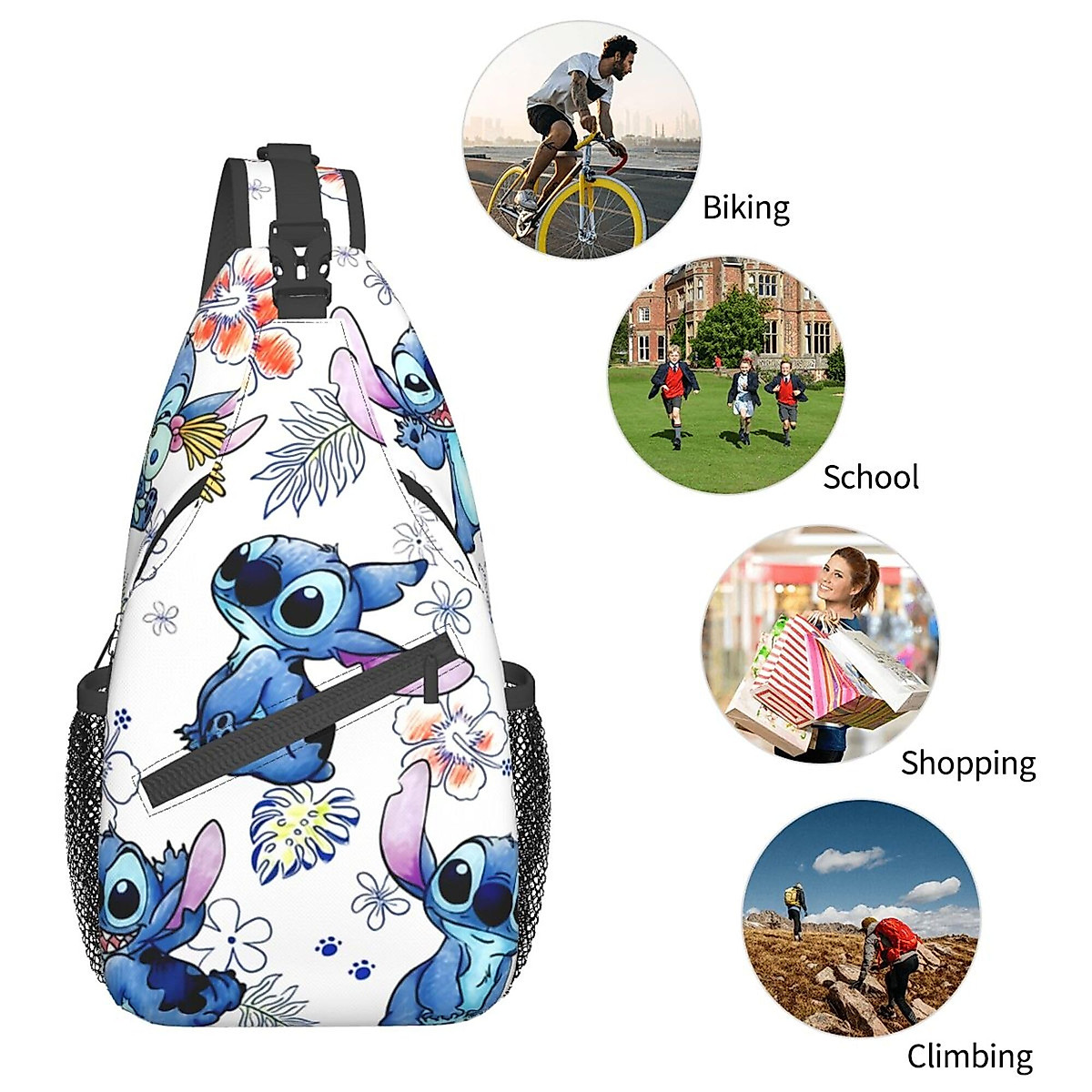 Sling Bag for Women Men Fanny Pack for Teenager Cute Crossbody Bag Mini Purse Backpack For Travel Hiking