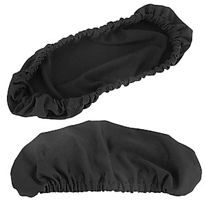 Fdit 1 Pair Knitted Elastic Fabric Chair Armrest Covers Office Wheelchair Arm Rest Pad Elbows Forearms Pressure Relief slipcover (Black)