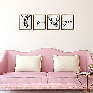 MoharWall Love You Prints White Black Posters Women Bedroom Wall Decor Warm Quotes A Great Gift for The Couple's Wedding