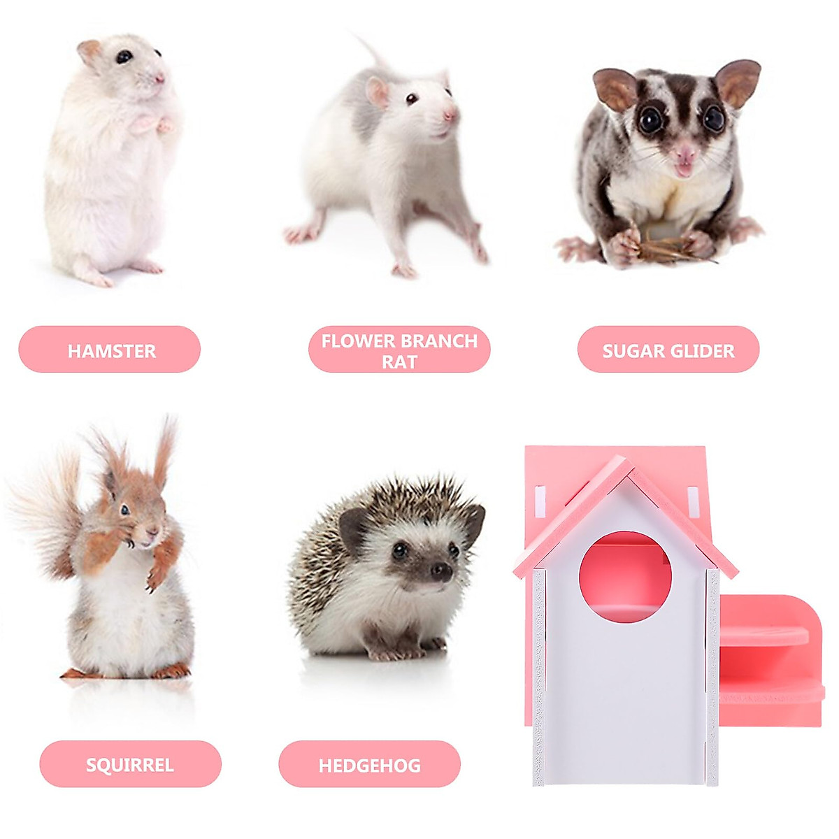POPETPOP Guinea Pig Hideout Hamster Houses Small Pet Chinchilla House Small Animal Ferret Cage Habitat with Climbing Ladder for Hamster Guinea Pig Chinchilla Dwarf Rabbit