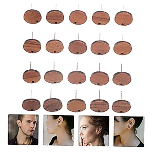 80 Pcs Accessories with Drop Earrings Wood DIY Stud Posts Jewelry Making Kit DIY Wood Stud Posts Earrings Material Earring Studs Jewelry Wood Posts Ear Stud with Hoop Earring Post