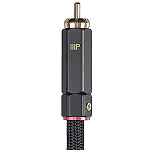 Monoprice Onix Series Digital Coaxial Audio/Video RCA Subwoofer CL2 Rated Cable, RG-6/U 75-ohm 12ft Black