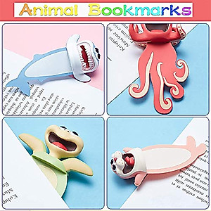 Wacky Bookmark Palz-3d Stereo Kawaii Cartoon Bookmark, 3D Animal Wacky Bookmarks, Christmas Birthday Party Favors Gift for Kids Students（Seal） …
