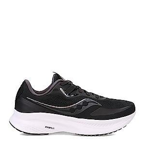 Saucony Women's Guide 15 Running Shoe, Black/White, 8 Wide