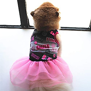 Dress Summer Letter Print Cat Pet Dog Dress Dog Clothes Breathable Pet Skirt Girl Dog Clothes for Small Dogs Christmas