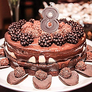 LUTER 2.76 Inches Large Rose Gold Glitter Birthday Candles Birthday Cake Candles Number Candles Cake Topper Decoration for Wedding Party Kids Adults (1)