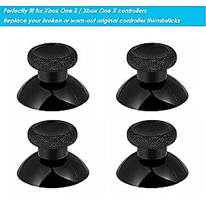 Replacement Thumbsticks for Xbox One S/X Controller, 4pcs 3D Joystick Parts Analog Caps with Repair Tools Kit, T6 T8 T10 Screwdriver Compatible with Xbox One S/X Controller