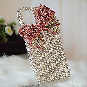 Max-ABC Compatible with Samsung Galaxy Note 10 Glitter Case,3D Diamond Cute Bow Crystal Rhinestone Women Girls Rainbow Shiny Sparkle Bling Glitter Protective Phone Case Cover
