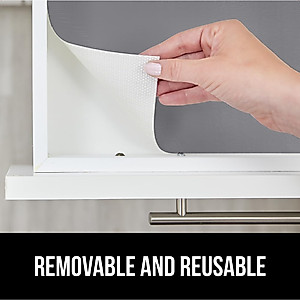 GORILLA GRIP DripGuard Drawer and Shelf Liner for Cabinet, Slip Resistant Non Adhesive Protection for Kitchen, BPA Free Smooth Surface Plastic Liners for Cabinets, Bathroom Drawers, 12x20, Gray