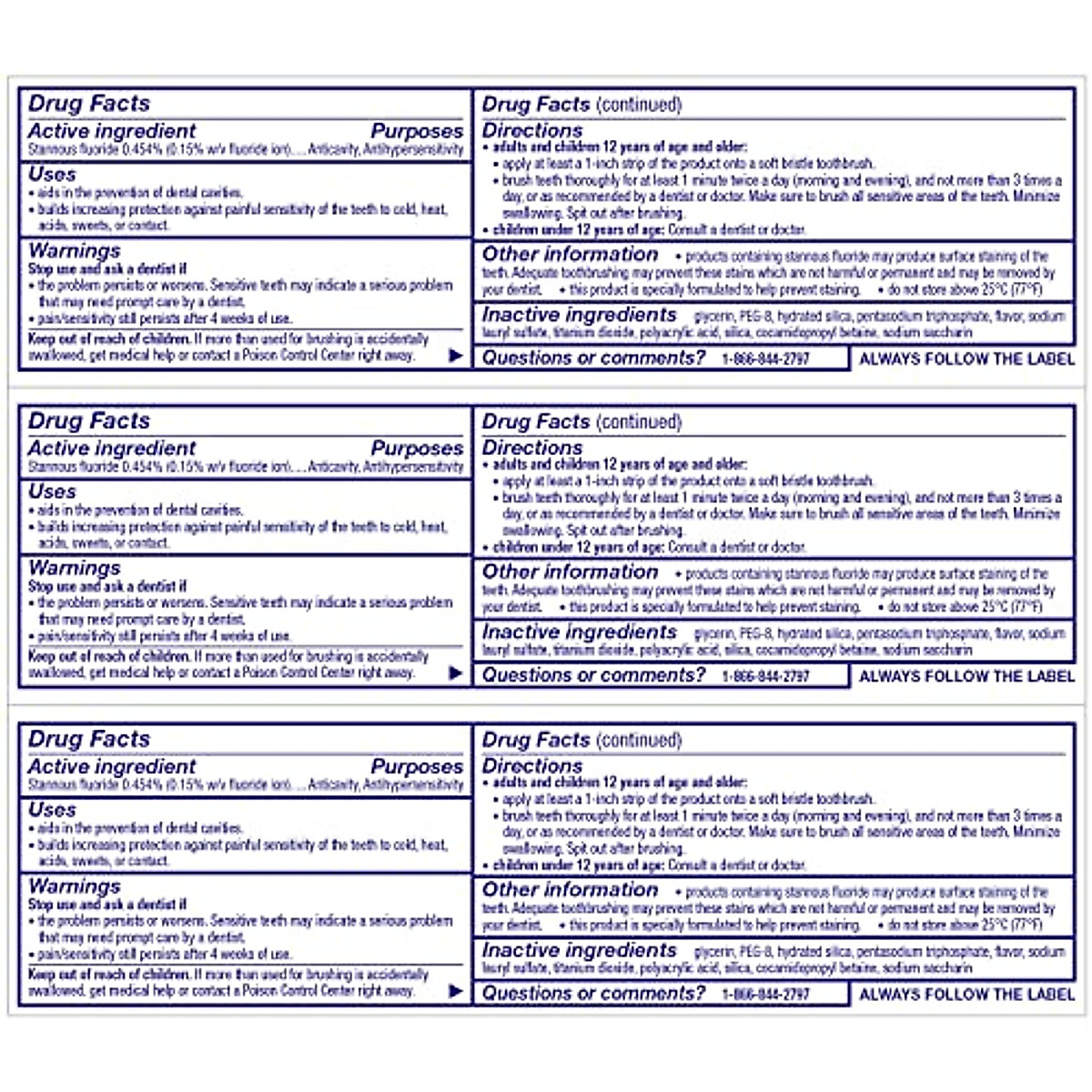 Sensodyne Repair and Protect Whitening Toothpaste, Toothpaste for Sensitive Teeth and Cavity Prevention, 3.4 oz (Pack of 3)